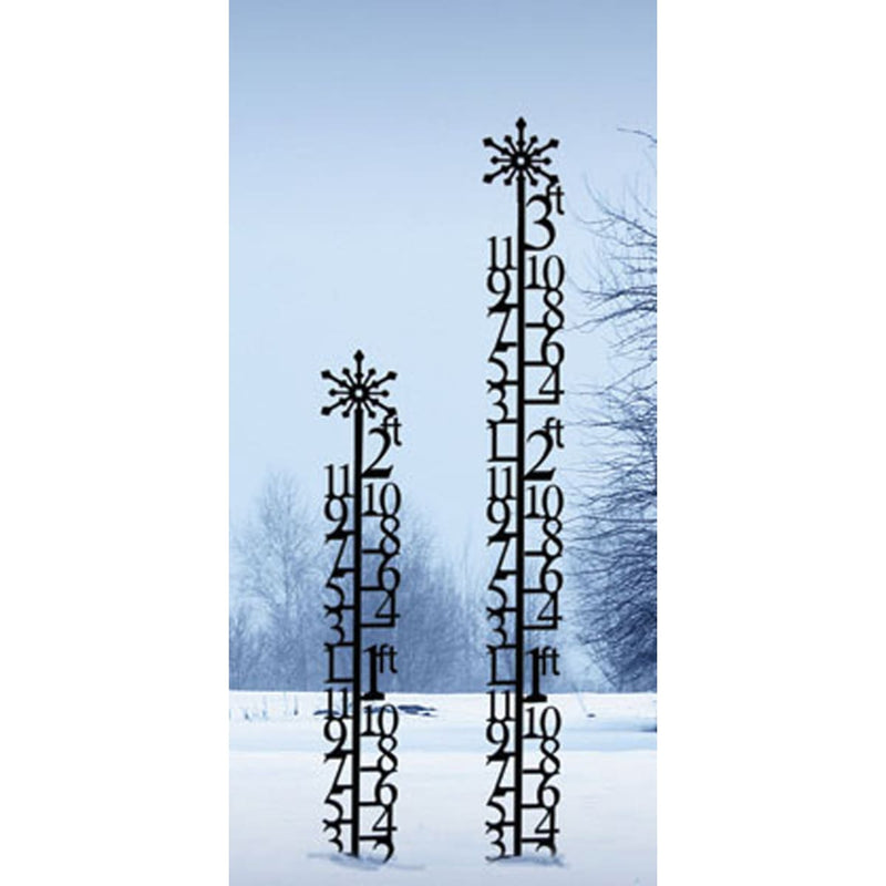Wrought Iron 2 ft Snowflake Snow Gauge Yard Stake