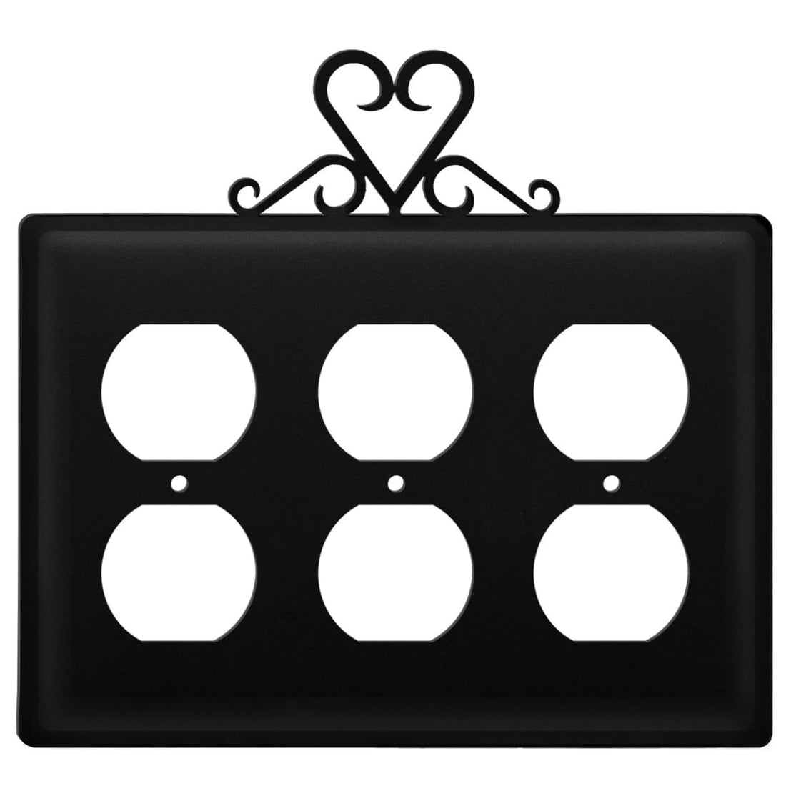 Heart Triple Outlet Cover - Handmade Durable Finish | Rust Resistant ...