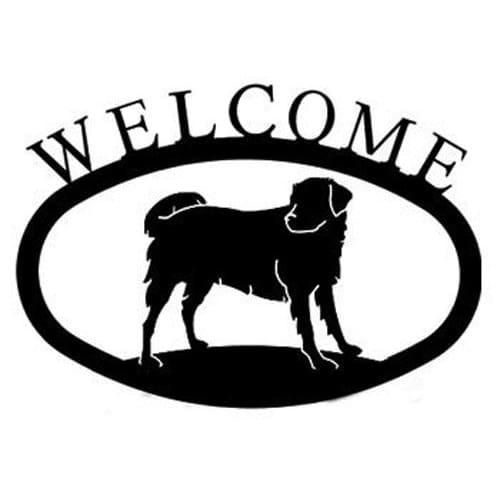 Wrought Iron Large Dog Welcome Home Sign Large