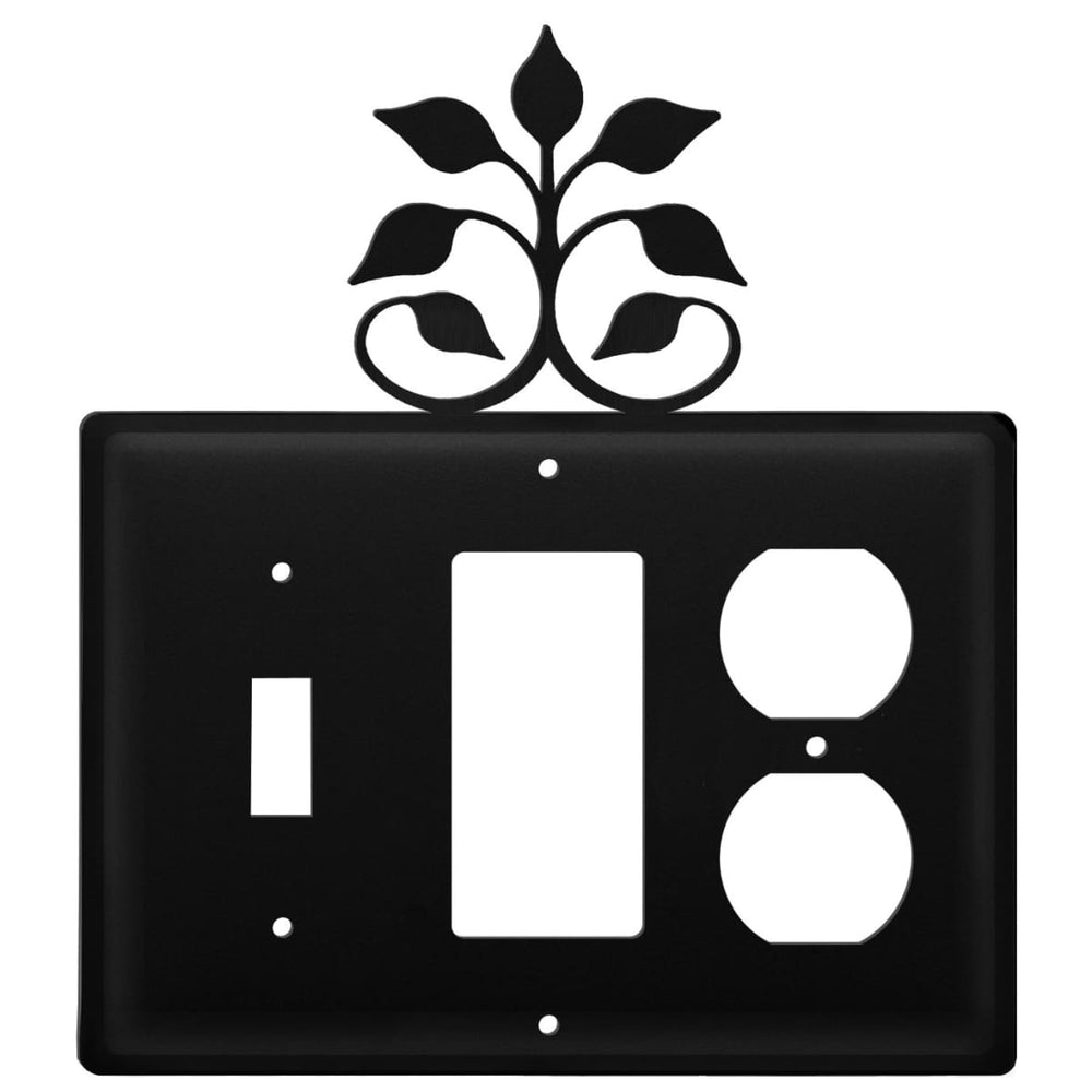 Iron Leaf Fan Switch Outlet Cover - Wrought Iron | Indoor Outdoor