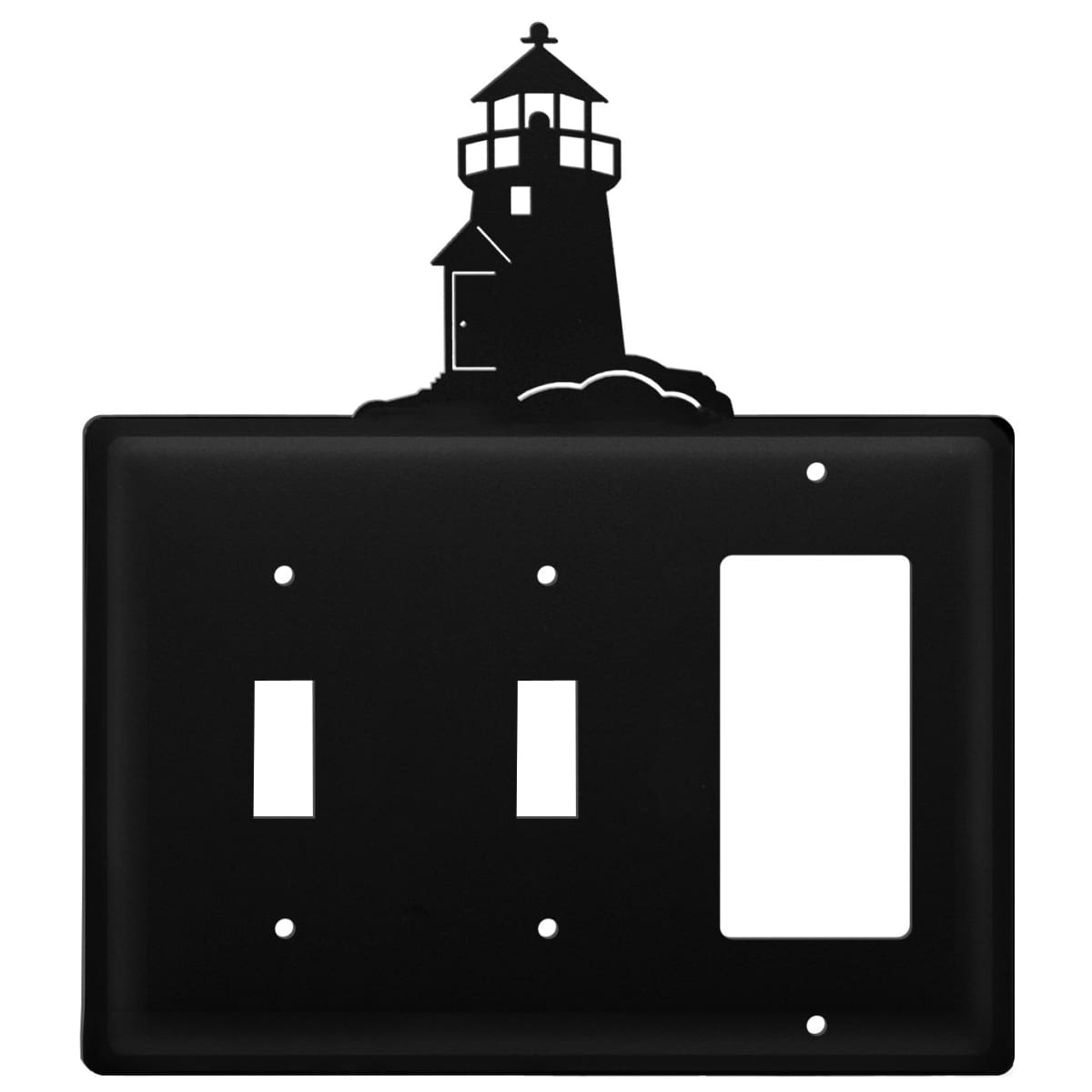 Wrought Iron Metal Lighthouse Double Switch & GFCI