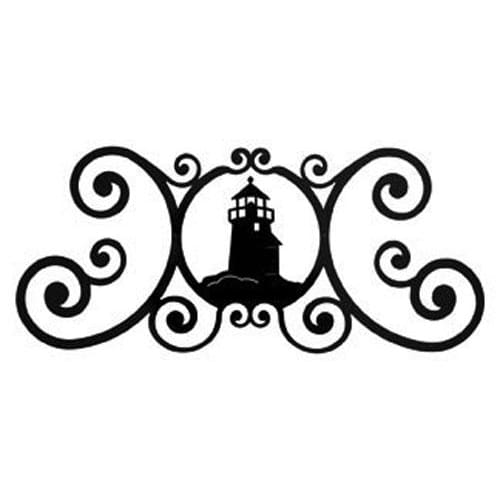 Lighthouse Over Door Plaque - Wrought Iron | 24" Decor