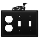 Wrought Iron Double Switch Cover | Durable Black Finish