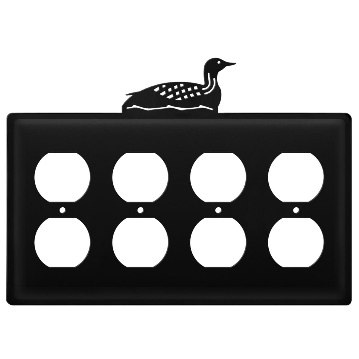 Wrought Iron Metal Loon Quad Outlet Cover