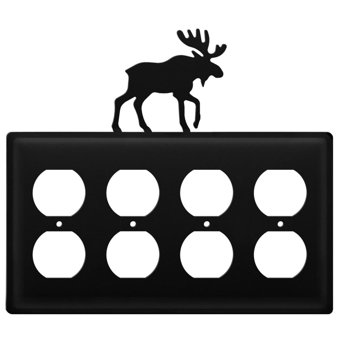 Wrought Iron Moose Quad Outlet Cover
