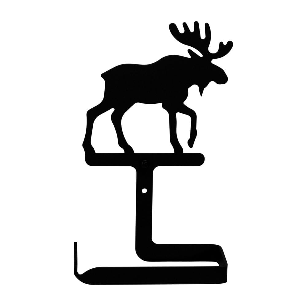 Wrought Iron Moose Toilet Holder - Rustic Bathroom Decor