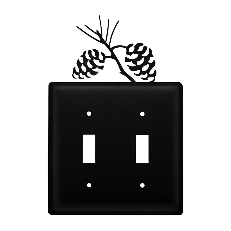 Wrought Iron Pine Cone Switch Cover - Double | Handcrafted USA