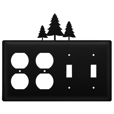 Pine Tree Outlet Switch Cover - Durable & Stylish | Wrought Iron, Black