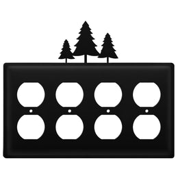 Wrought Iron Pine Trees Quad Outlet Cover