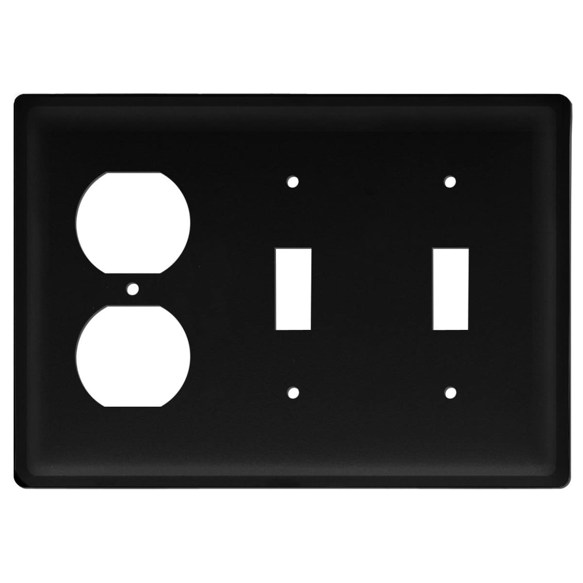 Wrought Iron Plain Double Switch & Single Outlet Cover