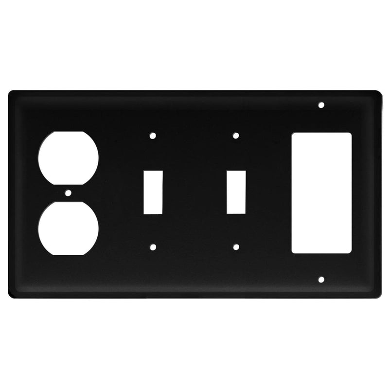 GFCI Double Switch Wrought Iron Outlet Cover | Flat Black