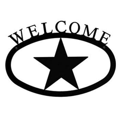 Wrought Iron Welcome Star Sign - Durable Metal | Home Decor